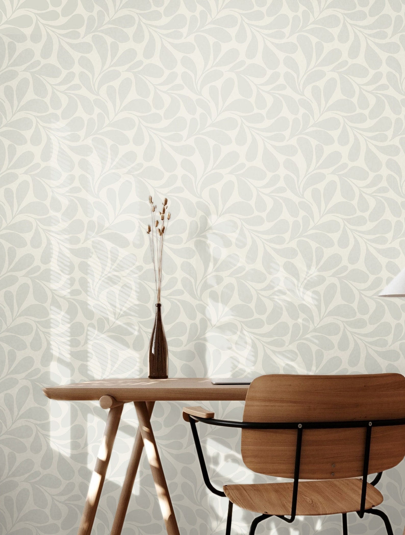 MCM Foliage Leaf Wallpaper, Pre-pasted Easy Installation and Removal ...