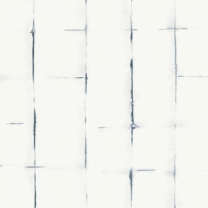Modern Minimal Grid Wallpaper, Organic Grid Pattern, Blue and Cream ...
