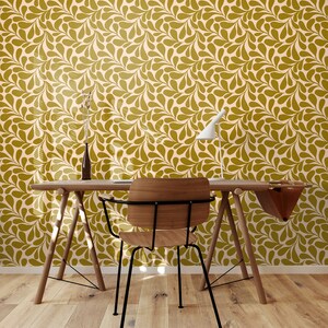 MCM Foliage Leaf Wallpaper, Pre-pasted Easy Installation and Removal ...