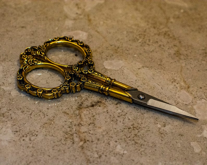 Victorian Floral Embroidery Scissors Antique Style Vintage - Etsy