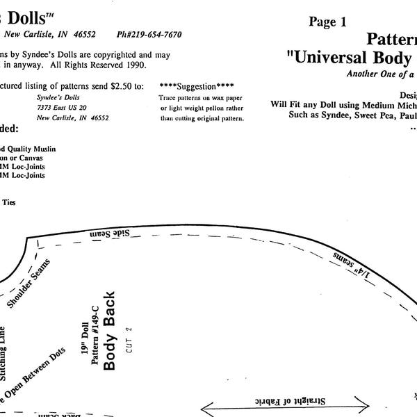 Doll Body Pattern - Etsy
