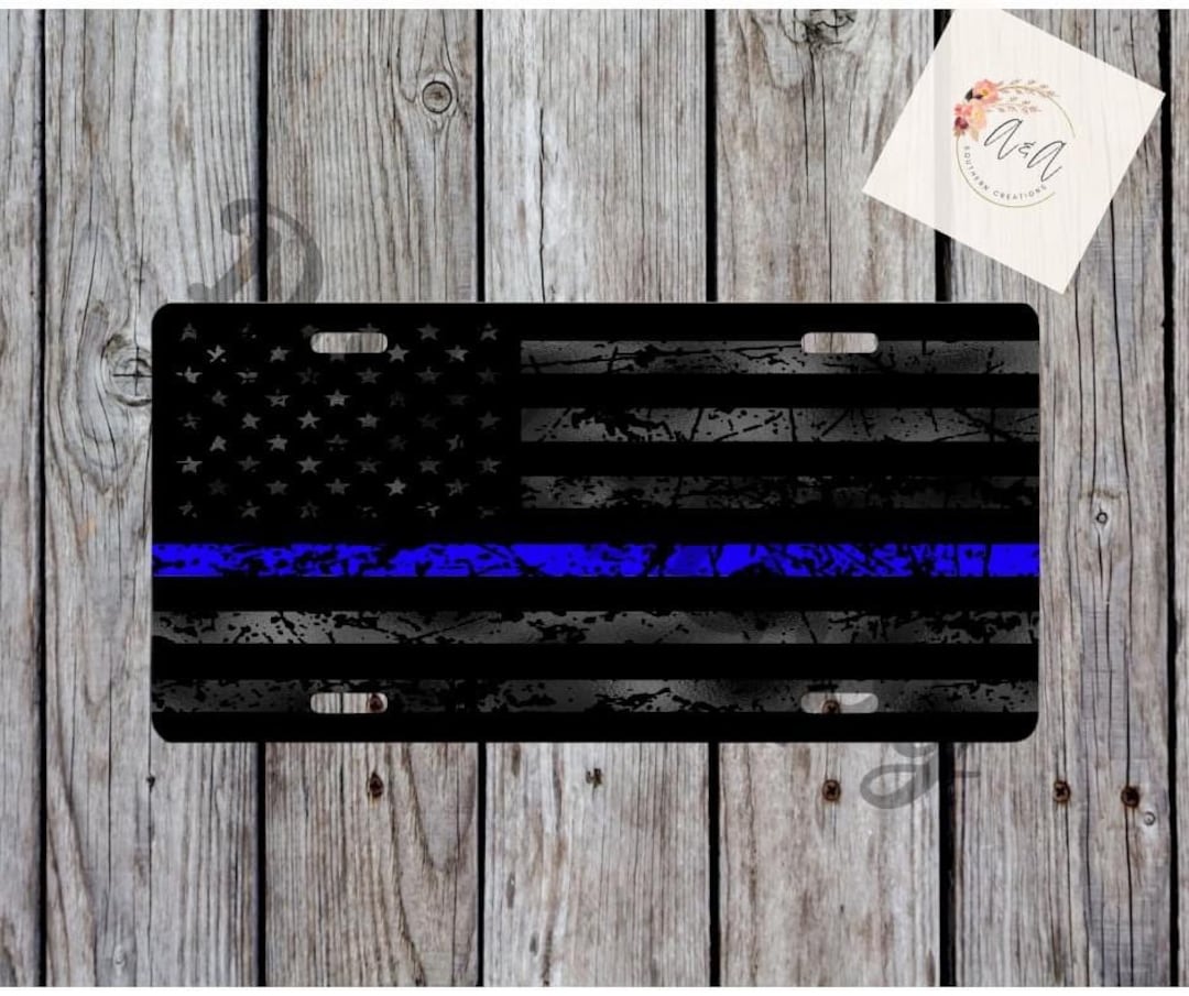 Thin Blue Line Sublimated License Plate - Etsy