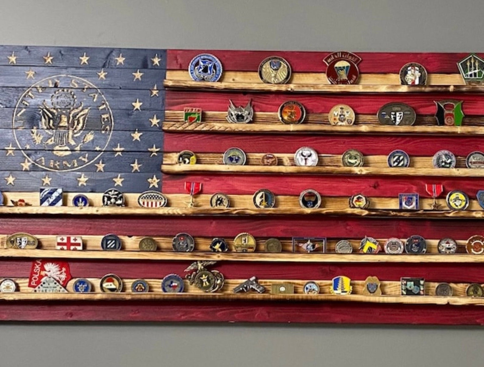 Military Challenge Coin Holder American Flag Coin Holder - Etsy