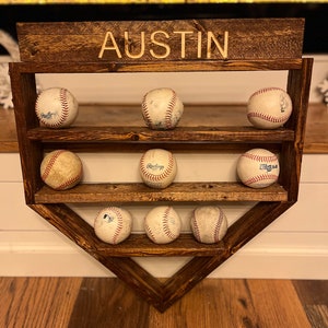Personalized Baseball Display Rack: Home Plate Design - Etsy