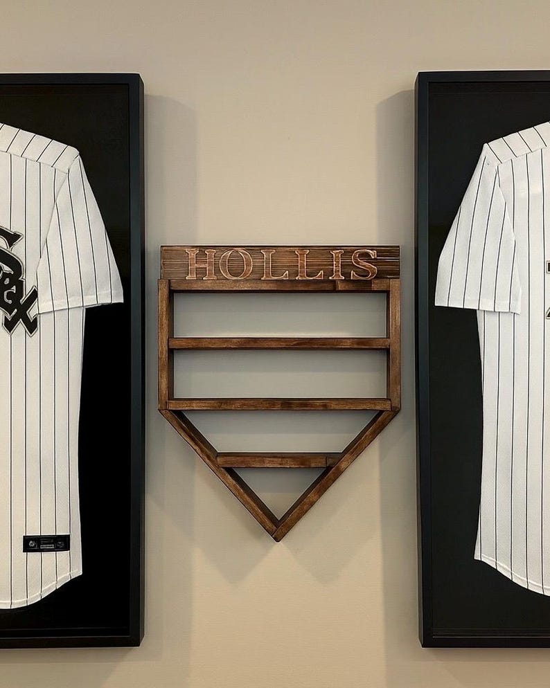 Personalized Baseball Display Rack: Home Plate Design - Etsy