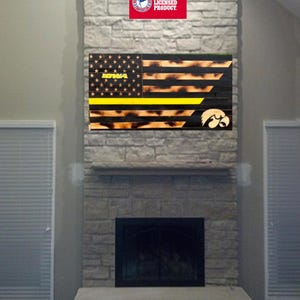 Wooden Sports Flag, Iowa Hawkeye Flag, Hawkeye Flag, Sports Team Wood ...