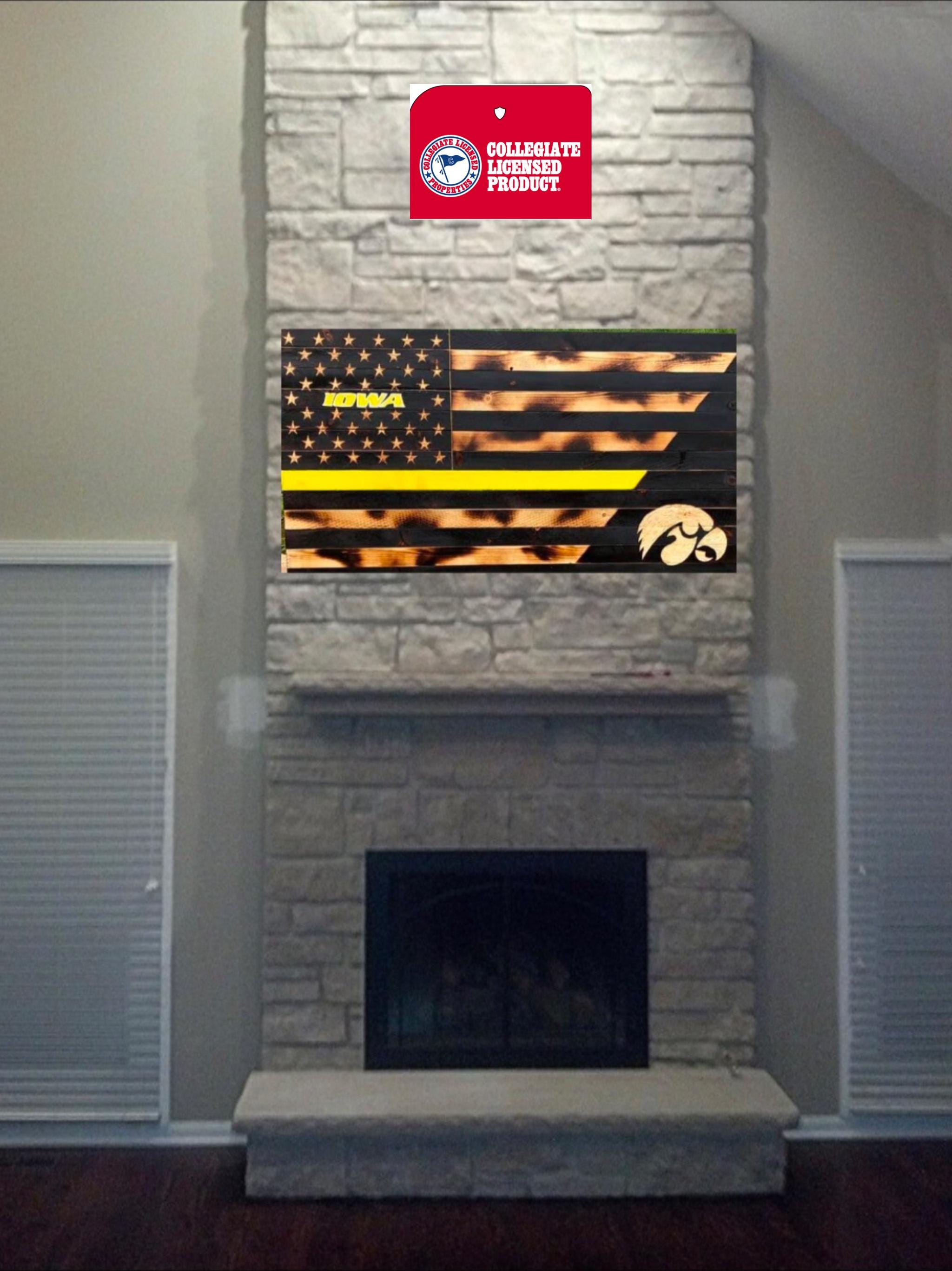 Wooden Sports Flag, Iowa Hawkeye Flag, Hawkeye Flag, Sports Team Wood ...