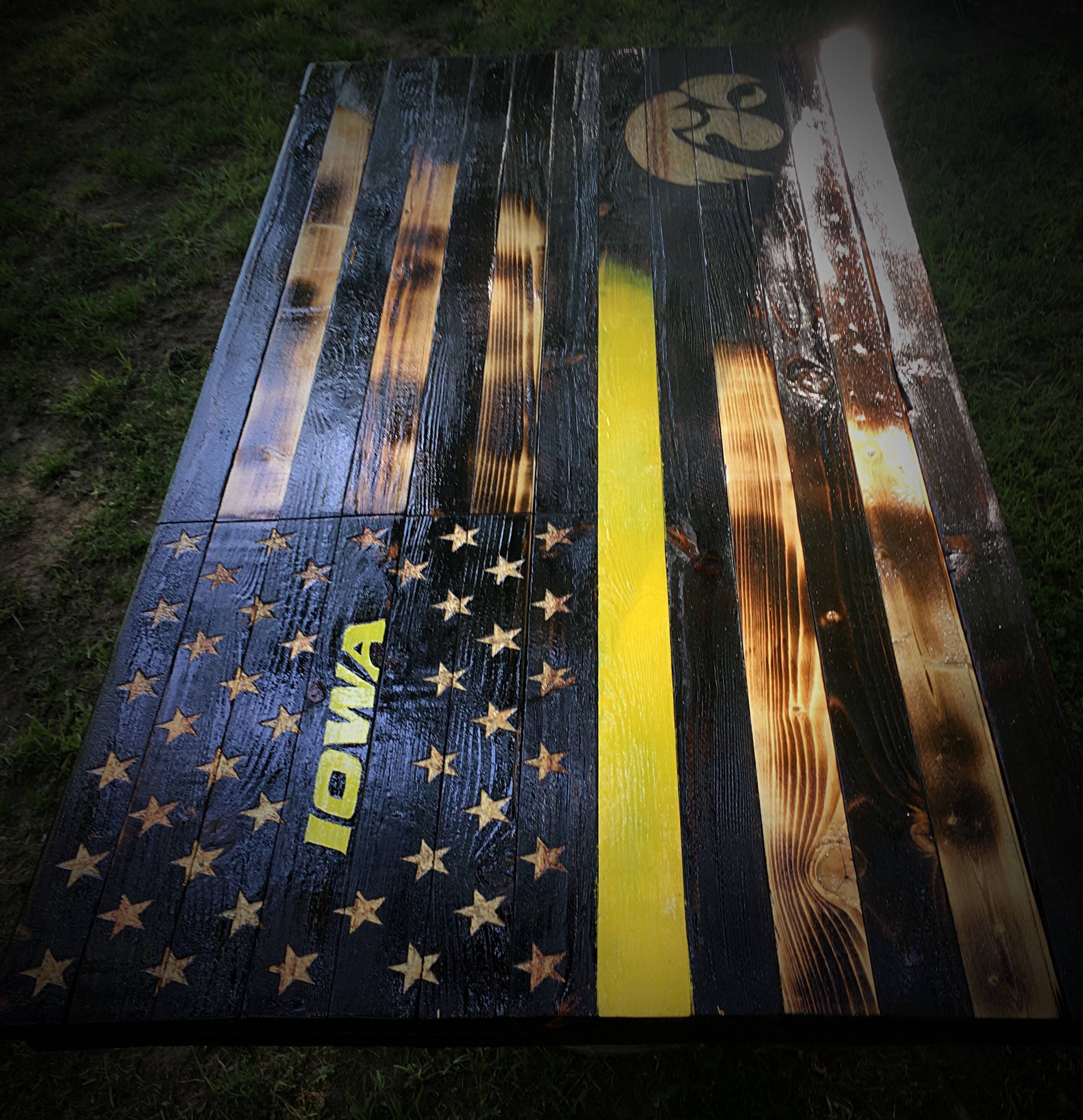 Wooden Sports Flag, Iowa Hawkeye Flag, Hawkeye Flag, Sports Team Wood ...