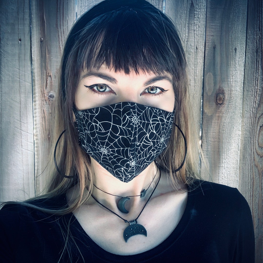 Gothic Face Mask, Spooky Face Mask, Halloween Face Mask, Goth, Black ...