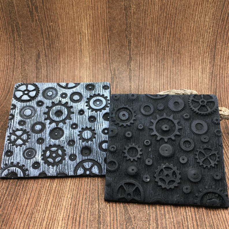 36. Polymer Clay Texture Mat - Cog Pattern - Use With Polymer Clay ...