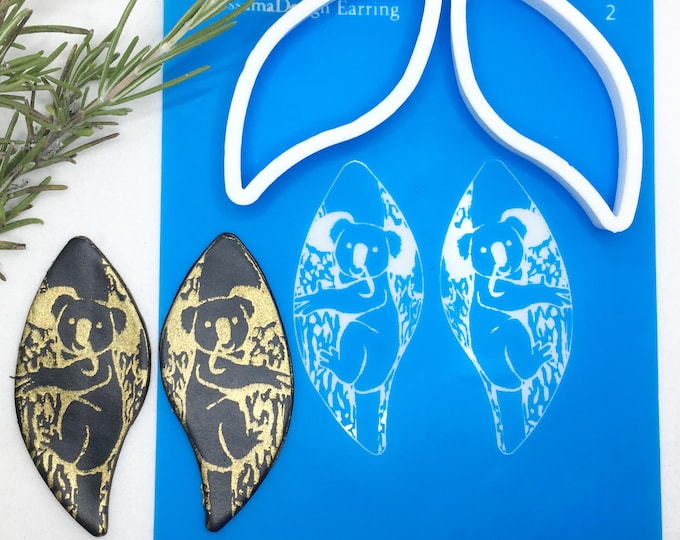 Earring Kit for Polymer Clay - Koala Pattern - Silkscreen Cutter Set ...