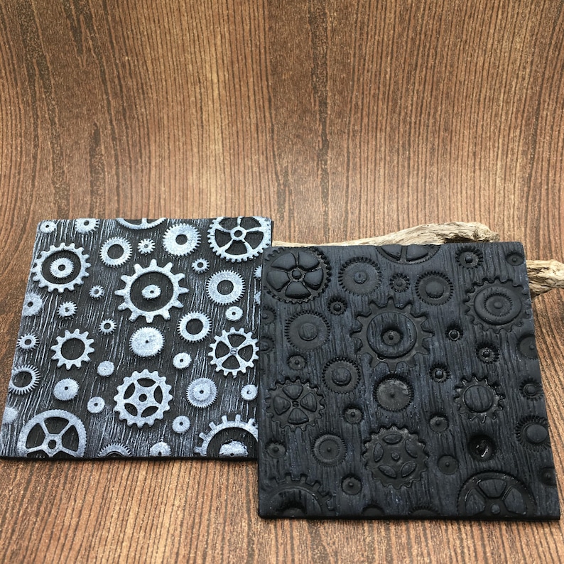 36. Polymer Clay Texture Mat - Cog Pattern - Use With Polymer Clay ...