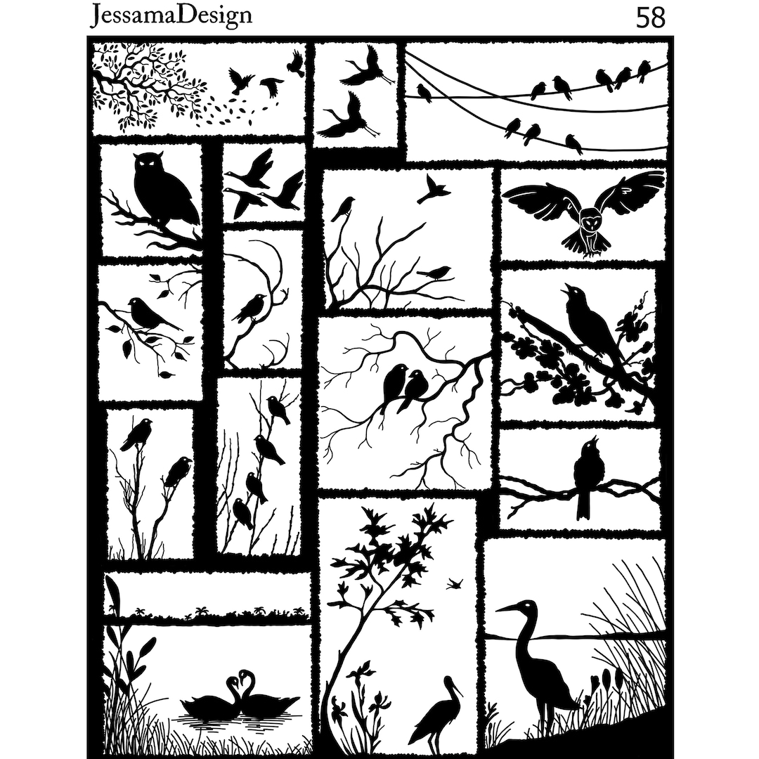 Polymer Clay Silkscreen (birds of a Feather) Jessama Design Silkscreen ...