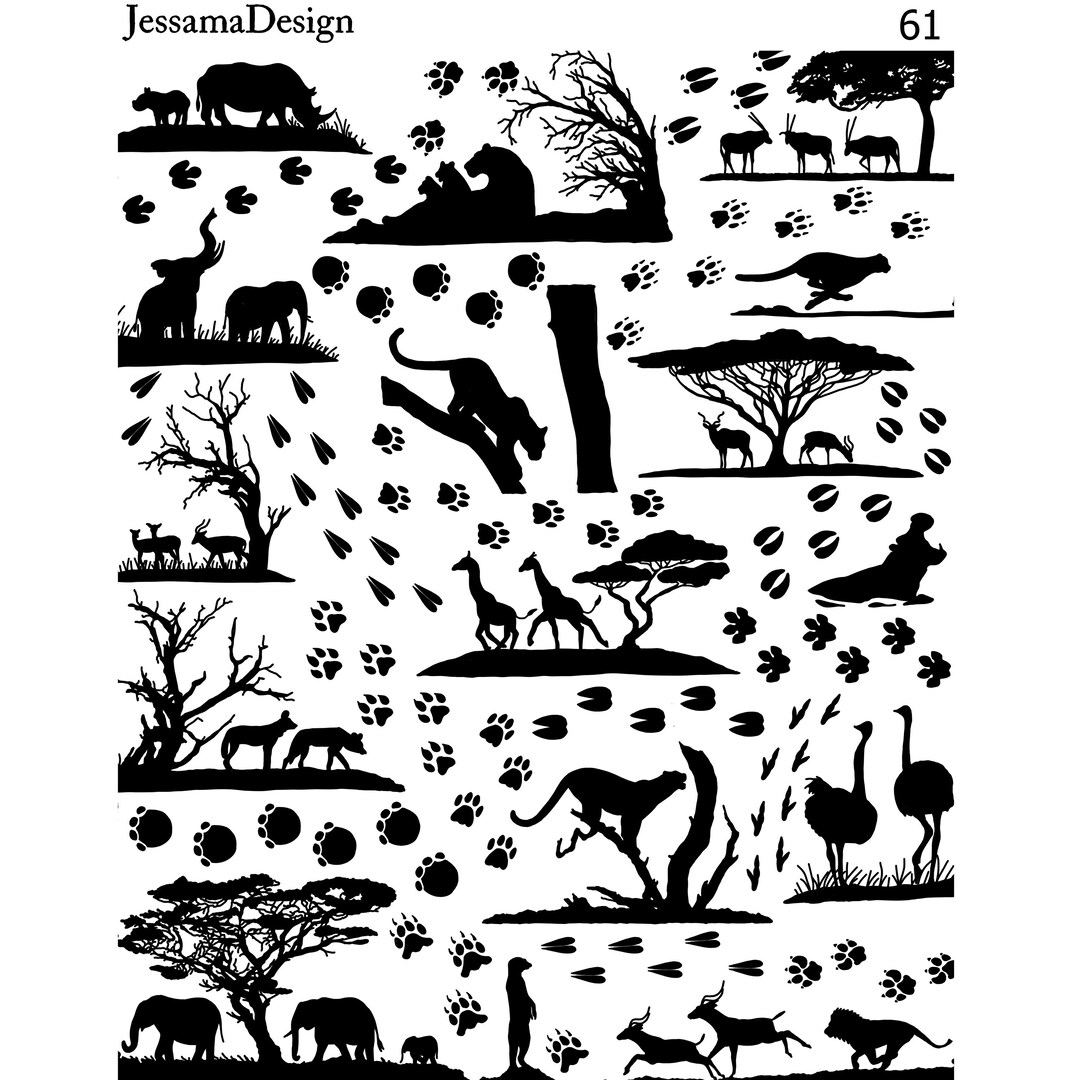 Polymer Clay Silkscreen (african Safari) Jessama Design Silkscreen #61 ...