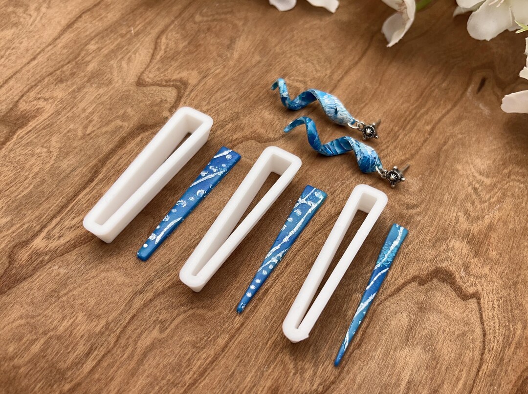 Polymer Clay Earring Cutters - 3 Small Twirl Earring Cutters - Long ...