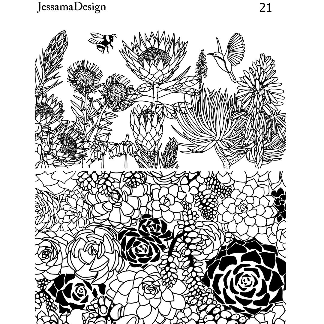 Polymer Clay Silkscreen (fymbos & Succulents) Jessama Design Silkscreen ...