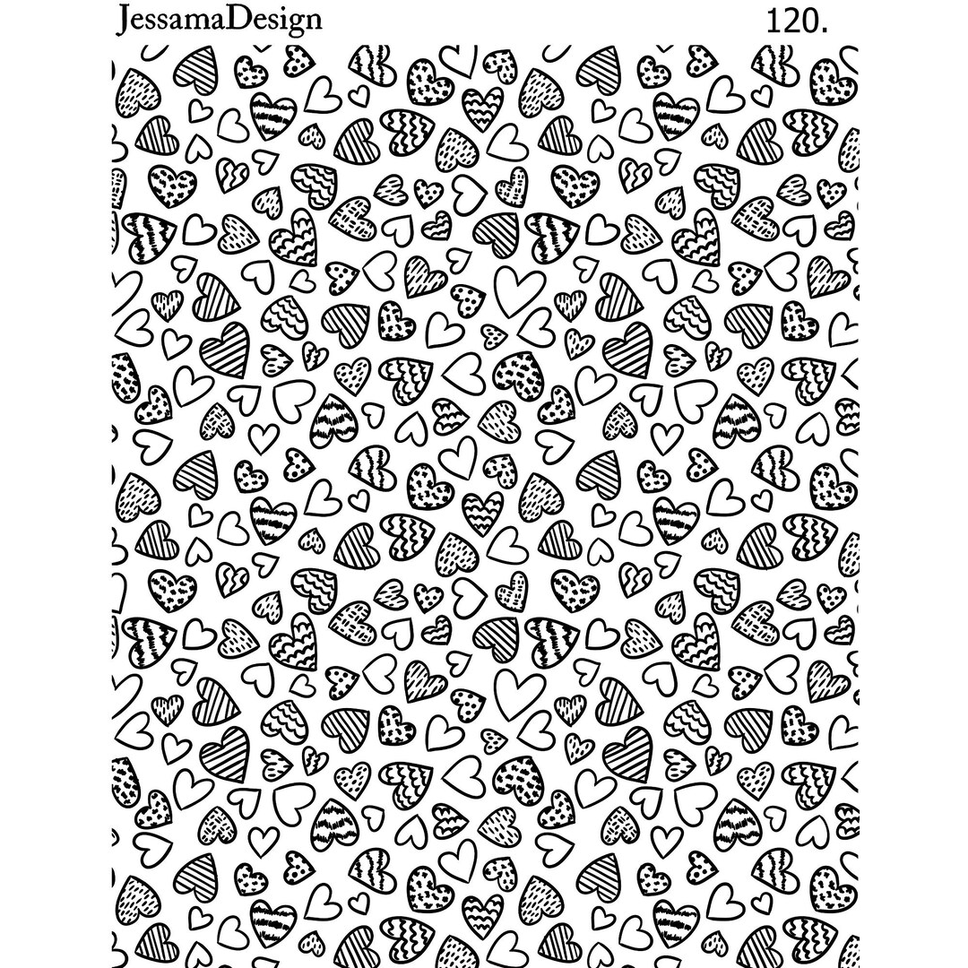 Polymer Clay Silkscreen (doodle Heart Pattern) Jessama Design ...