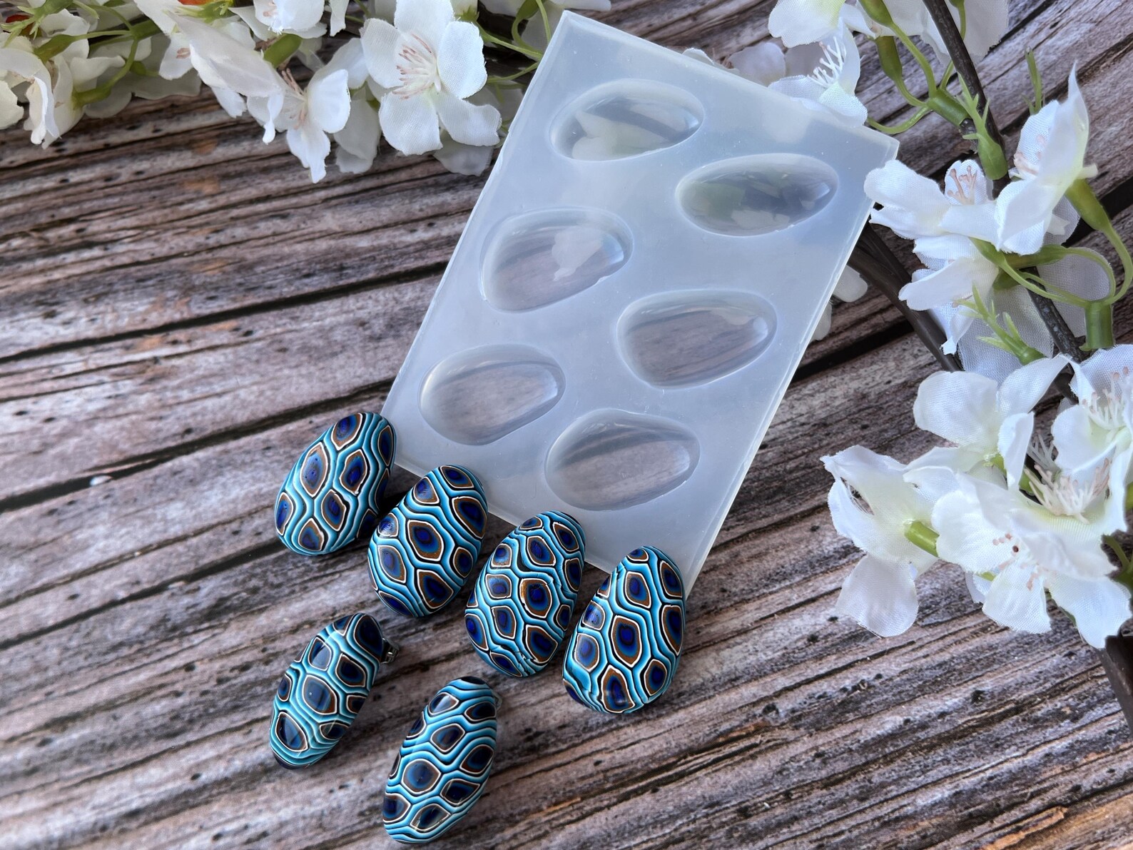 Clear High Gloss Silicone Pebble Mold - Mixed Pebble Earring Mold ...