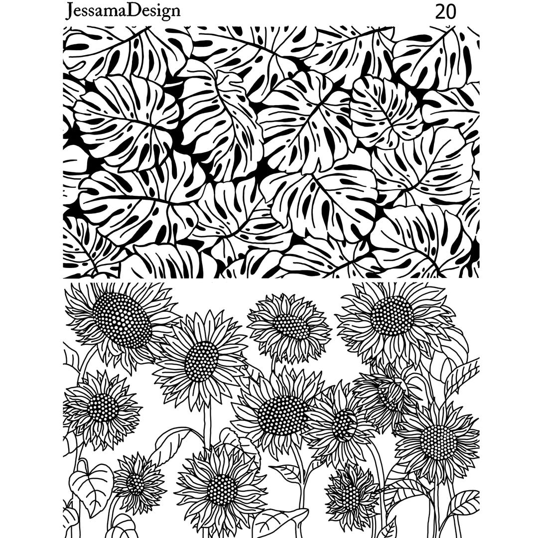Polymer Clay Silkscreen (monstera Leaves & Sunflowers) Jessama Design ...