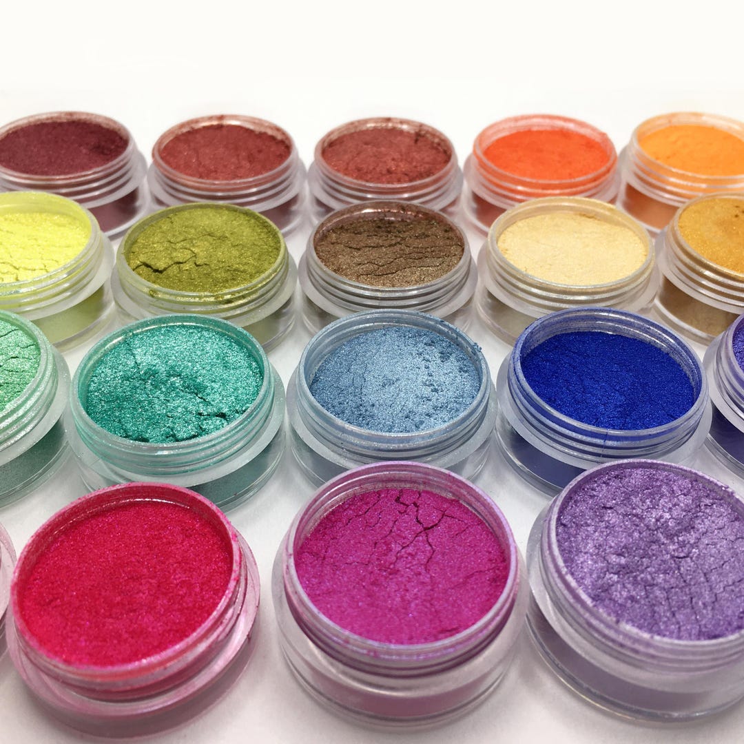 Mica Powder Set - 28 3ml Jars - Pure Pigments for Polymer Clay, Epoxy ...