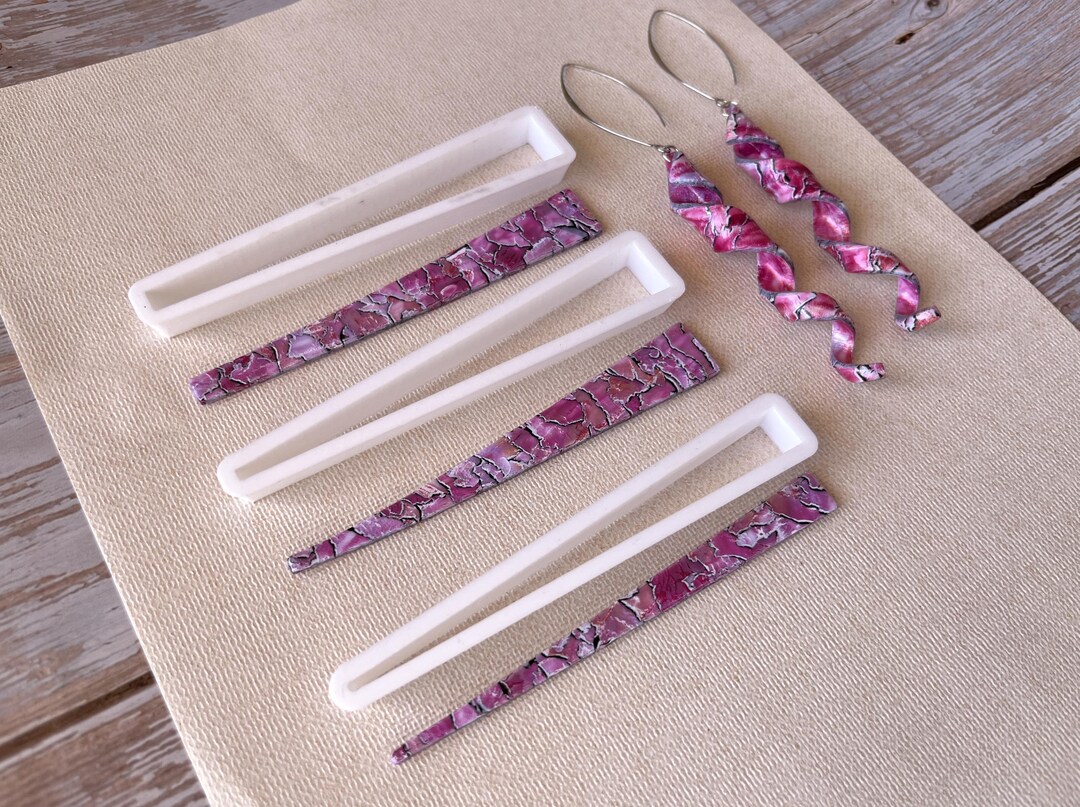 Polymer Clay Earring Cutters - 3 Different Twirl Earring Cutters - Long ...