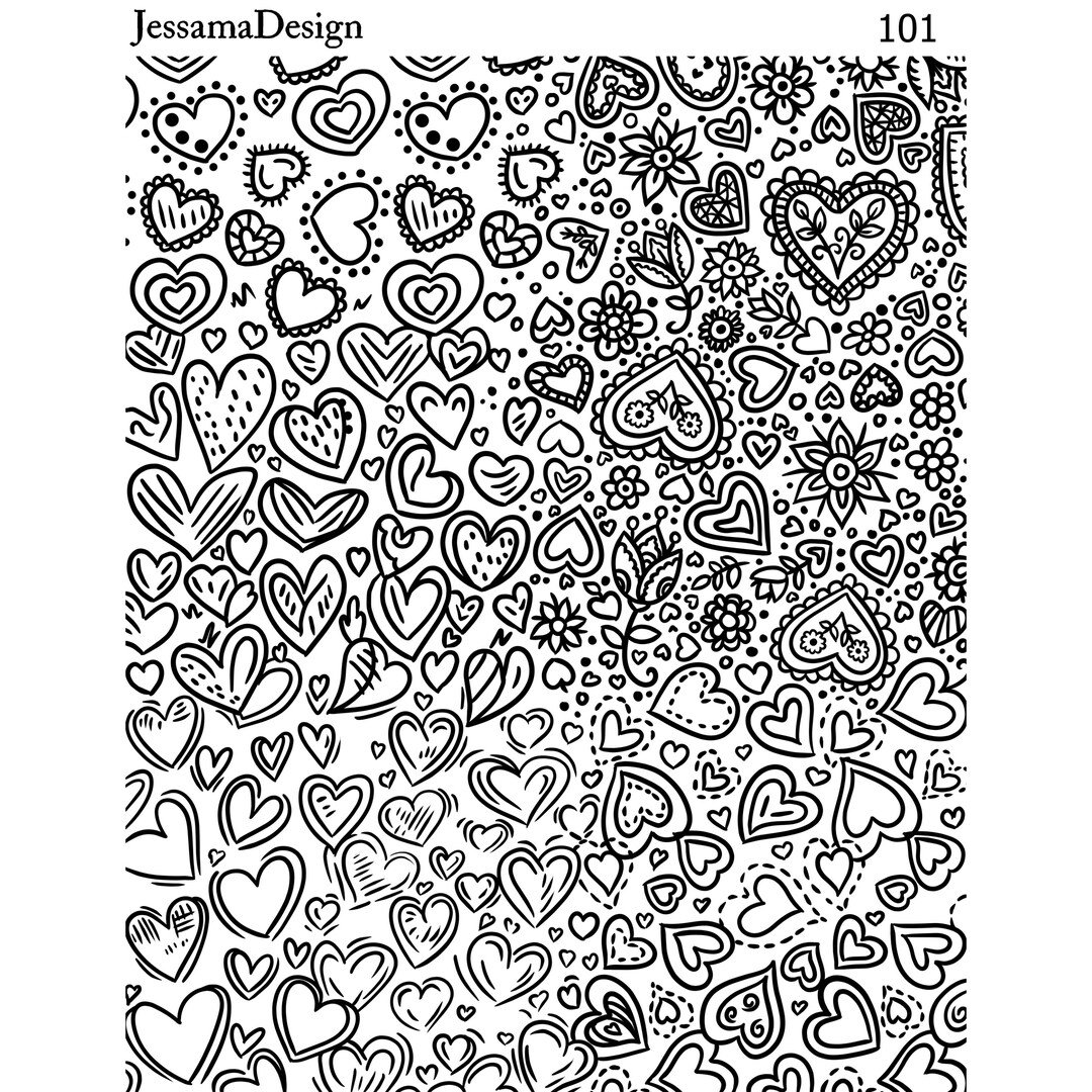 Polymer Clay Silkscreen (heart Pattern) Jessama Design Silkscreen #101 ...