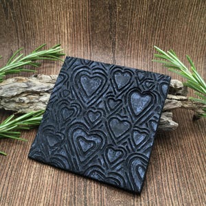 65. Polymer Clay Texture Mat - Carved Wood Hearts Pattern - Use With ...