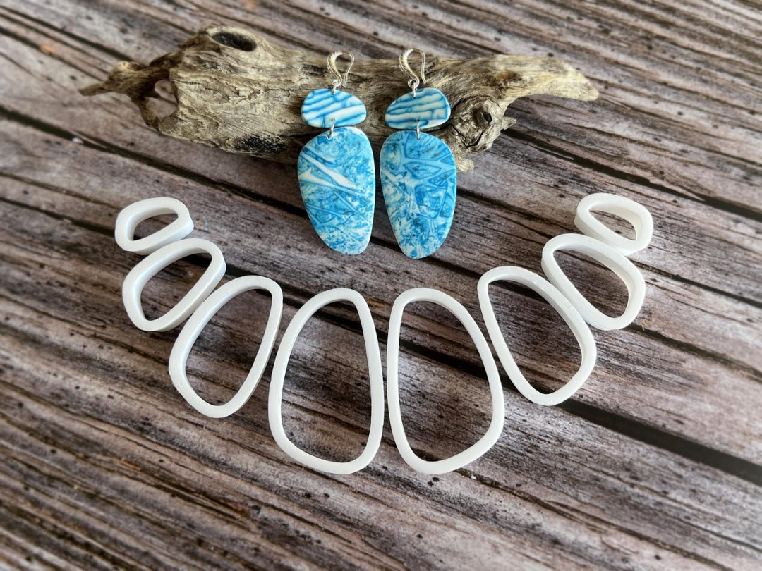 Pebble Cutter Set #3 - 8 Piece Set - Polymer Clay Abstract Mirror ...