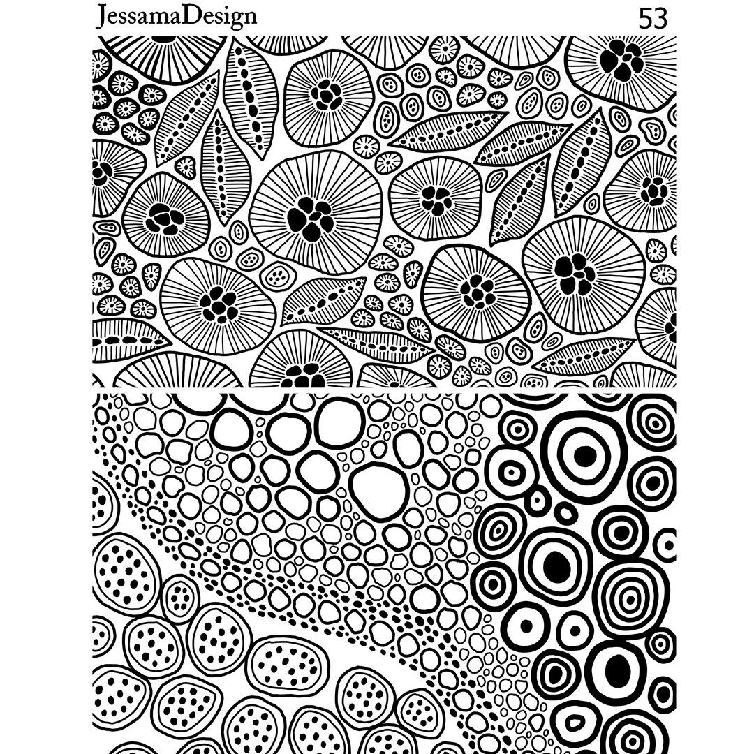 Polymer Clay Silkscreen (garden Doodles) Jessama Design Silkscreen #53 ...