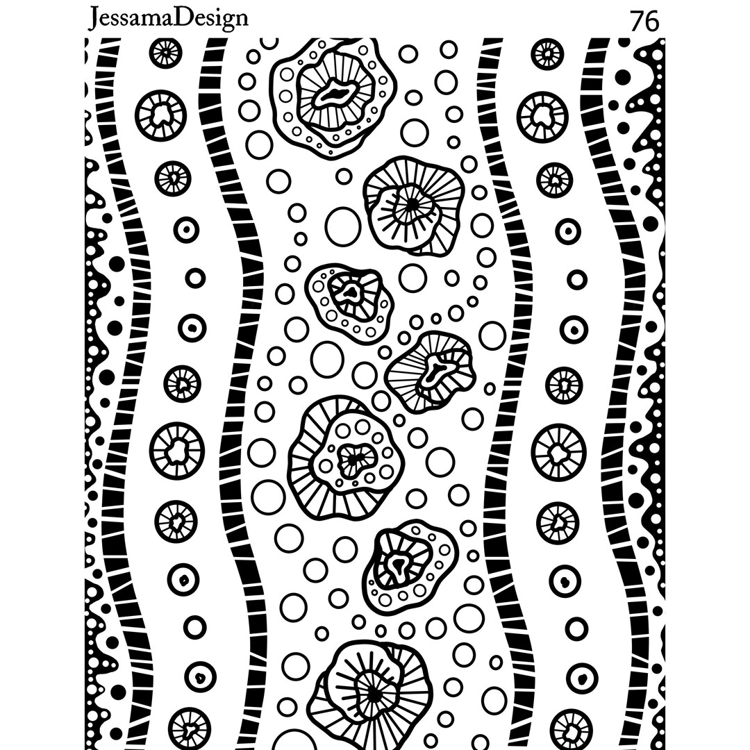 Polymer Clay Silkscreen (tidal Doodles) Jessama Design Silkscreen #76 ...
