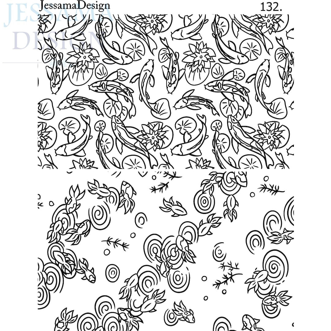 Polymer Clay Silkscreen (koi Fish Pond) Jessama Design Silkscreen #132 ...