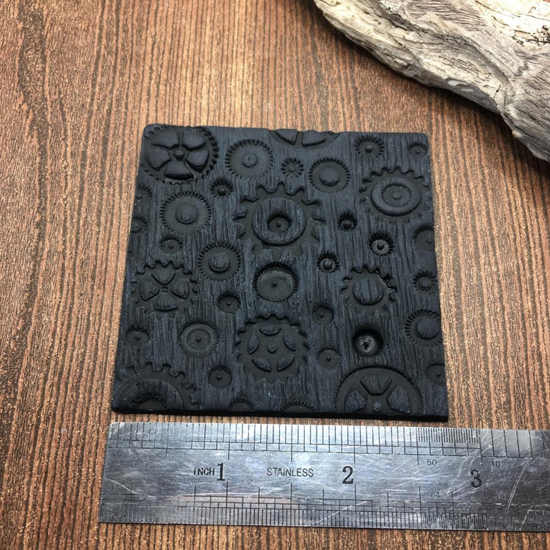 36. Polymer Clay Texture Mat - Cog Pattern - Use With Polymer Clay ...