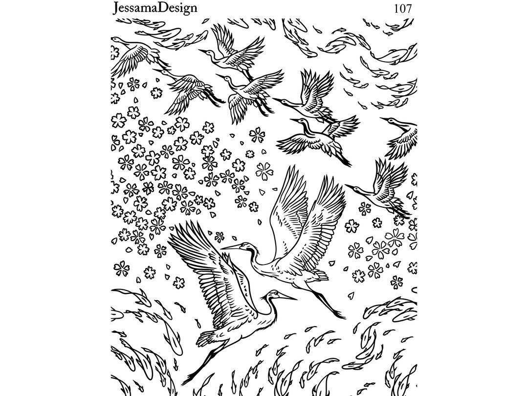 Polymer Clay Silkscreen (crane & Koi Fish Pattern) Jessama Design ...