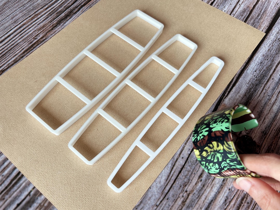 Polymer Clay Bracelet Cutters - Tapered Rectangle Shape - Use to Create ...