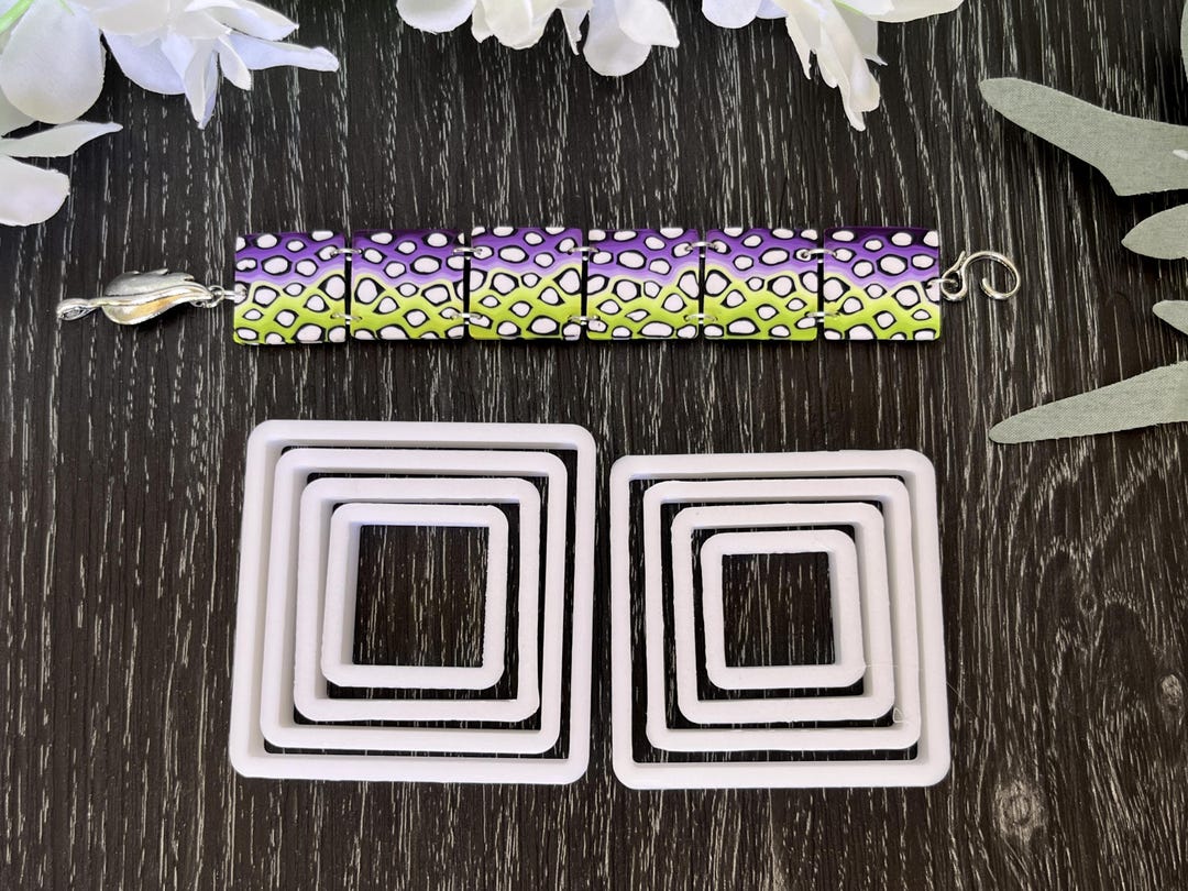 Square Cutters - 8 Piece Polymer Clay Cutter Set - Use With Polymer ...