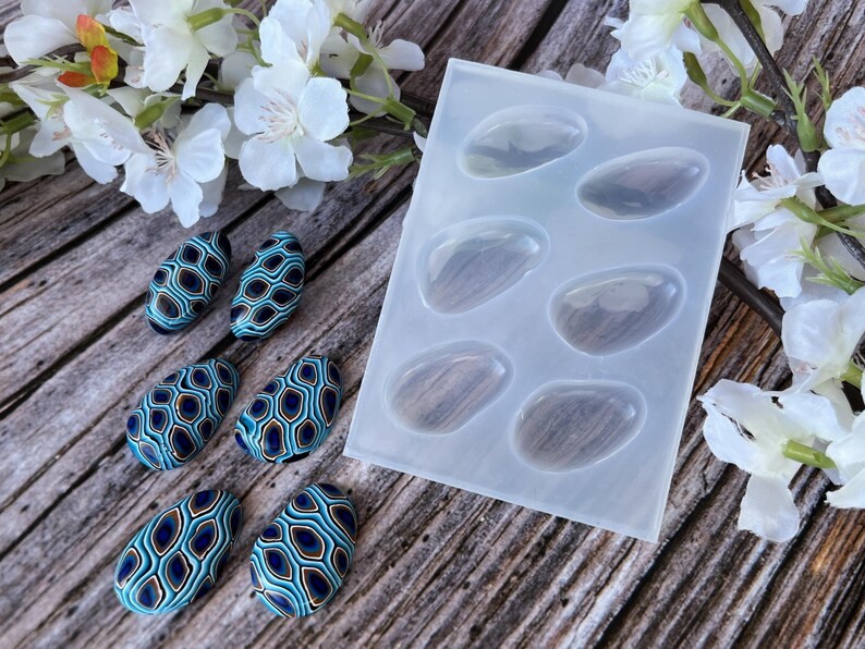 Clear High Gloss Silicone Pebble Mold - Mixed Pebble Earring Mold ...