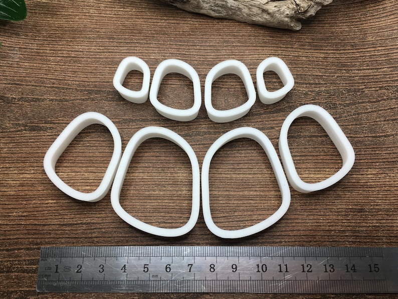 Pebble Cutter Set #1 - 8 Piece Set - Polymer Clay Abstract Mirror ...