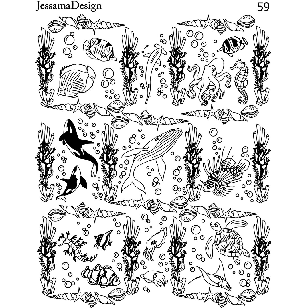 Polymer Clay Silkscreen (under the Sea) Jessama Design Silkscreen #59 ...