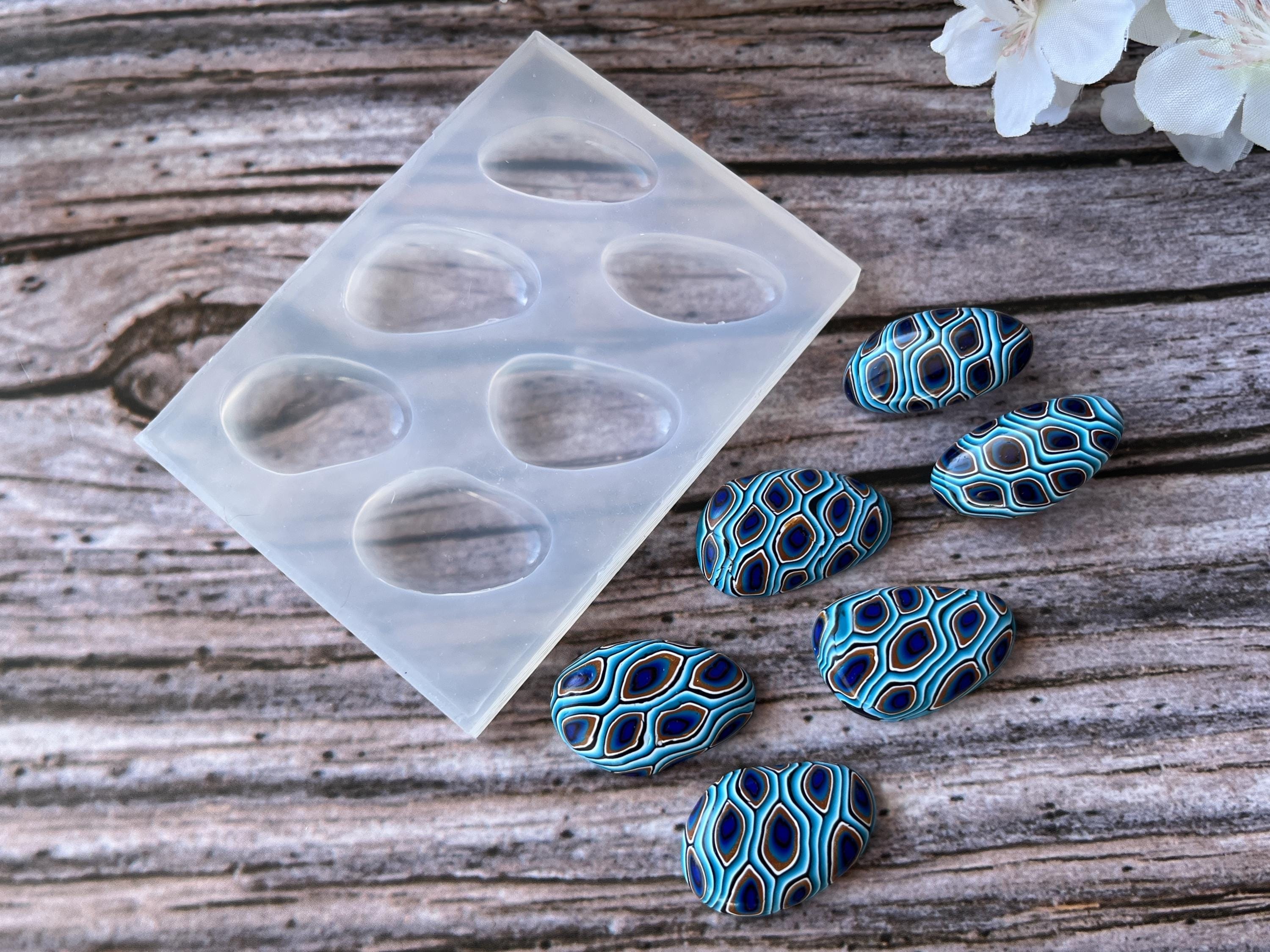 Clear High Gloss Silicone Pebble Mold - Mixed Pebble Earring Mold ...