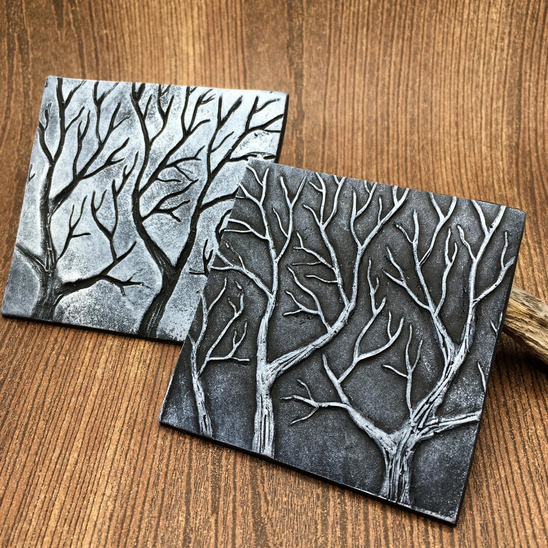 24. Polymer Clay Texture Mat - Autumn Tree Branch Pattern - Use With ...
