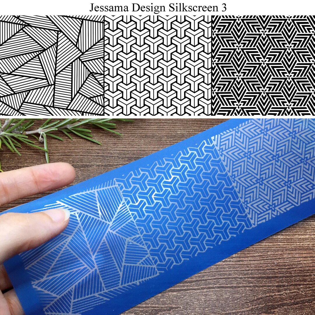 Polymer Clay Silkscreen (geometric 1) Jessama Design Long Silkscreen #3 ...