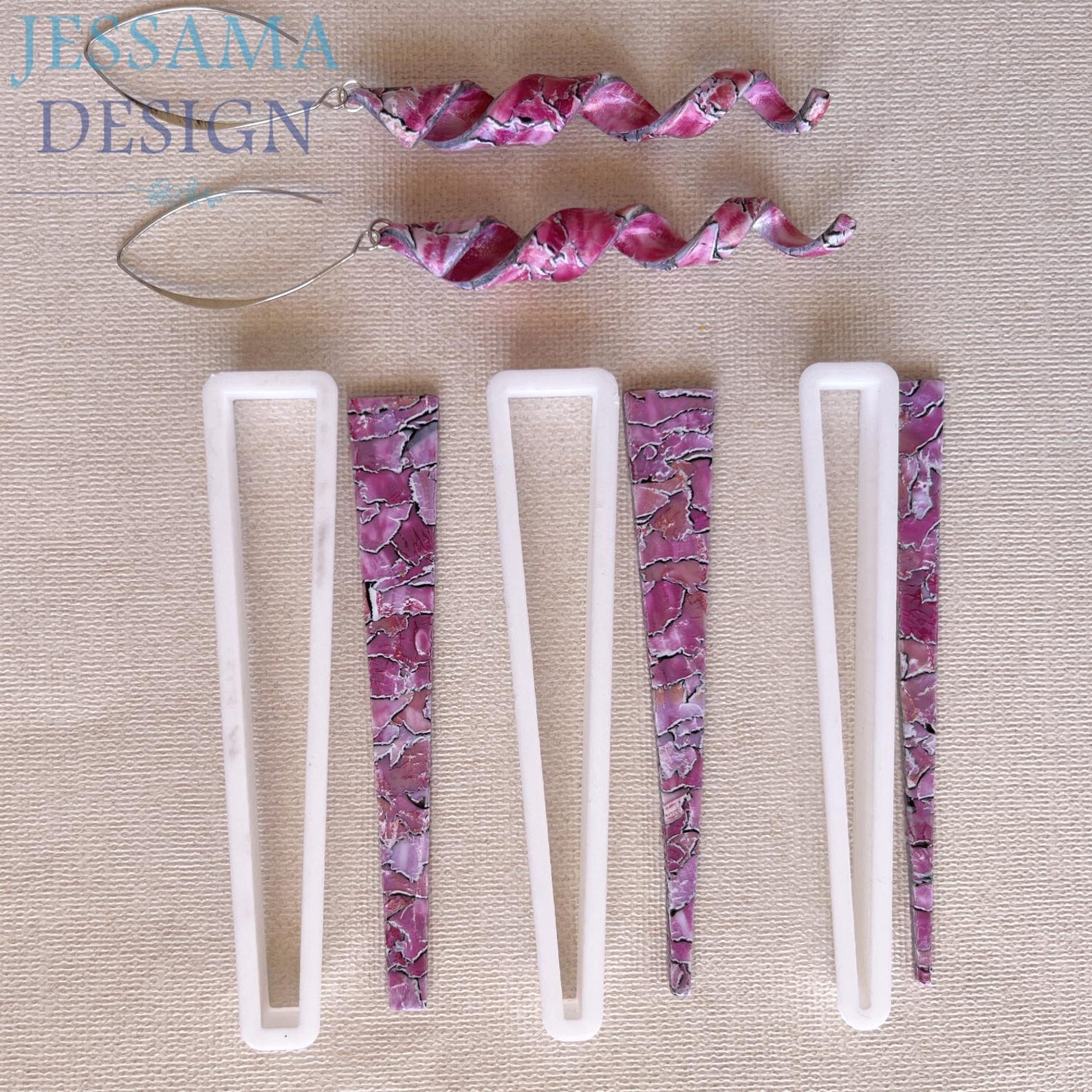 Polymer Clay Earring Cutters - 3 Different Twirl Earring Cutters - Long ...