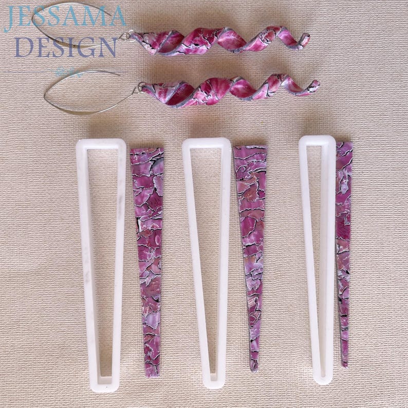 Polymer Clay Earring Cutters - 3 Different Twirl Earring Cutters - Long ...