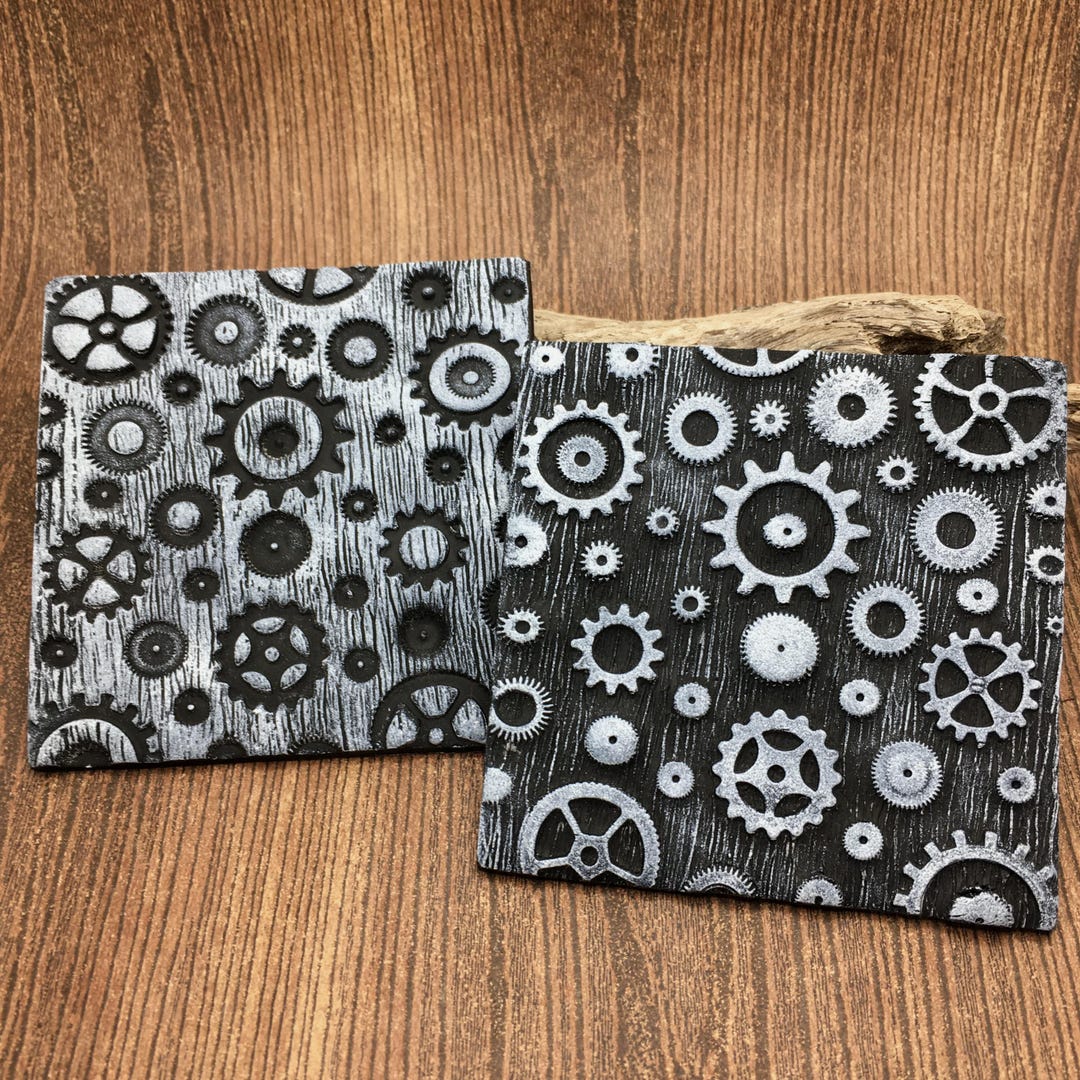 36. Polymer Clay Texture Mat - Cog Pattern - Use With Polymer Clay ...
