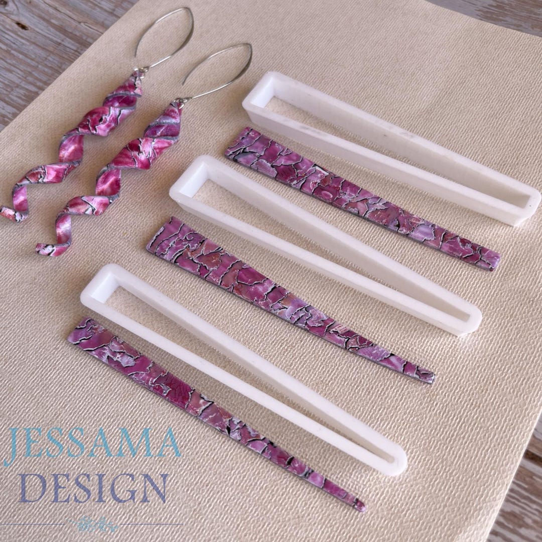 Polymer Clay Earring Cutters - 3 Different Twirl Earring Cutters - Long ...
