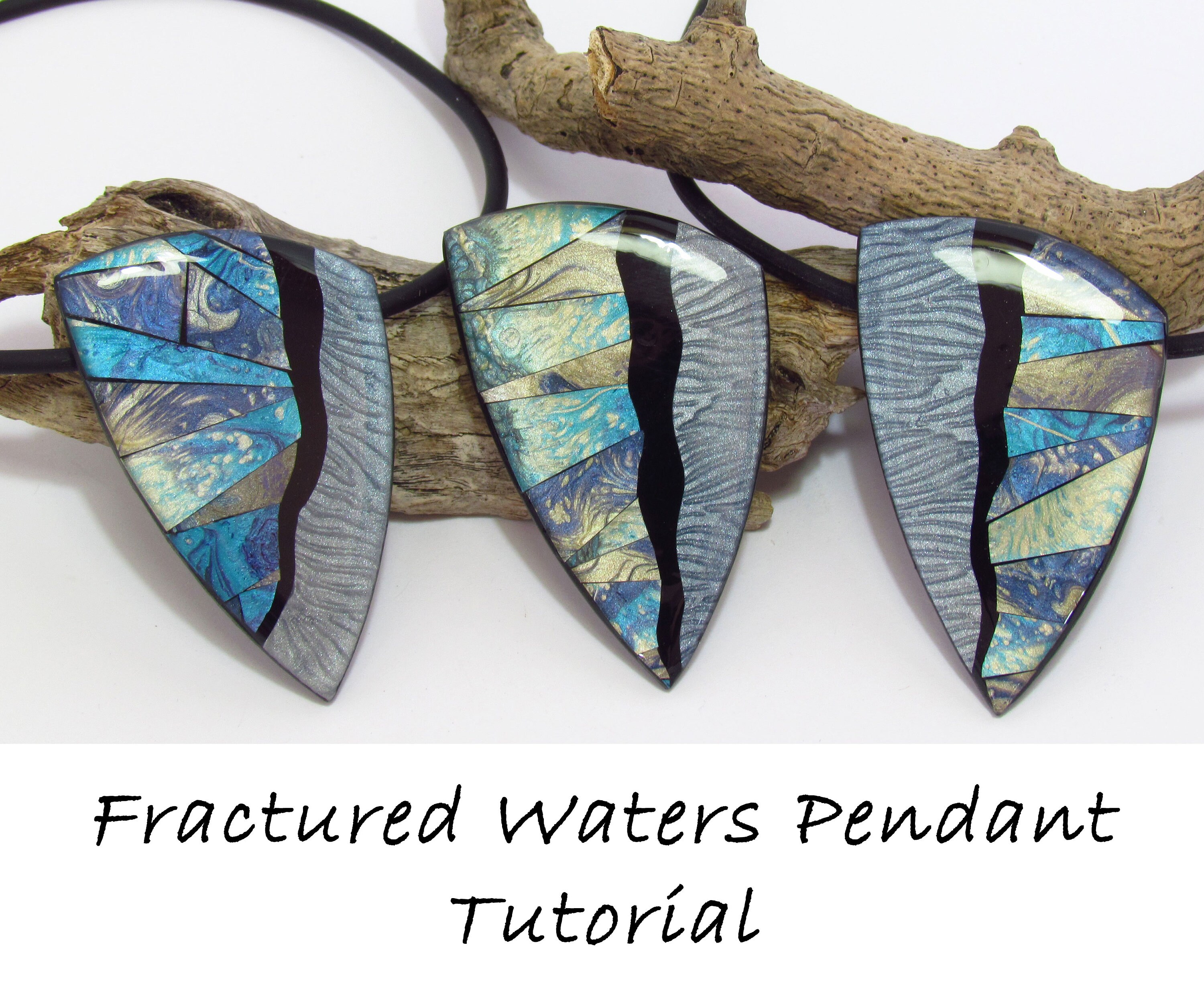 Fractured Waters Polymer Clay Pendant Tutorial | Etsy