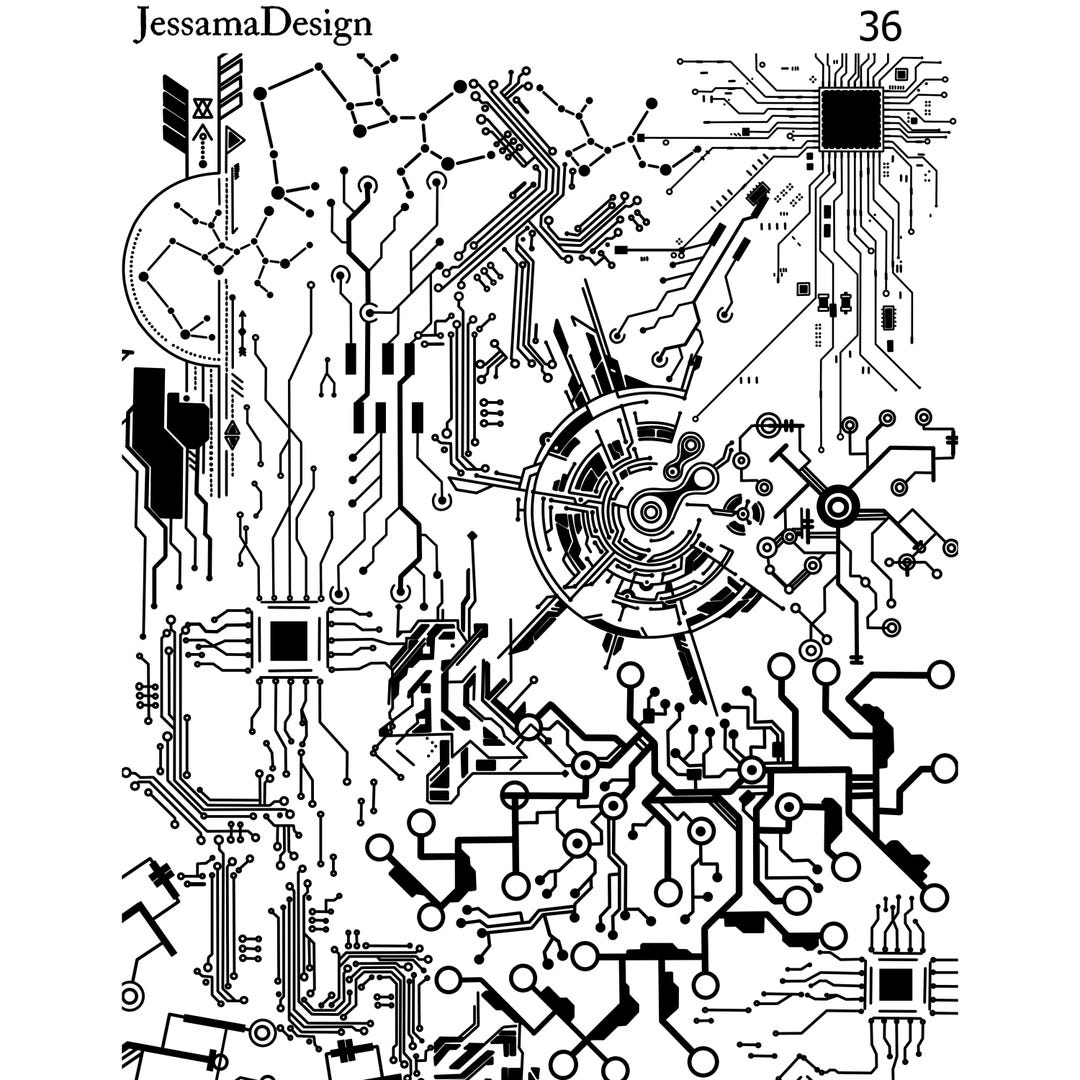 Polymer Clay Silkscreen (codes & Circuits) Jessama Design Silkscreen ...