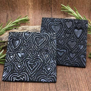 65. Polymer Clay Texture Mat - Carved Wood Hearts Pattern - Use With ...