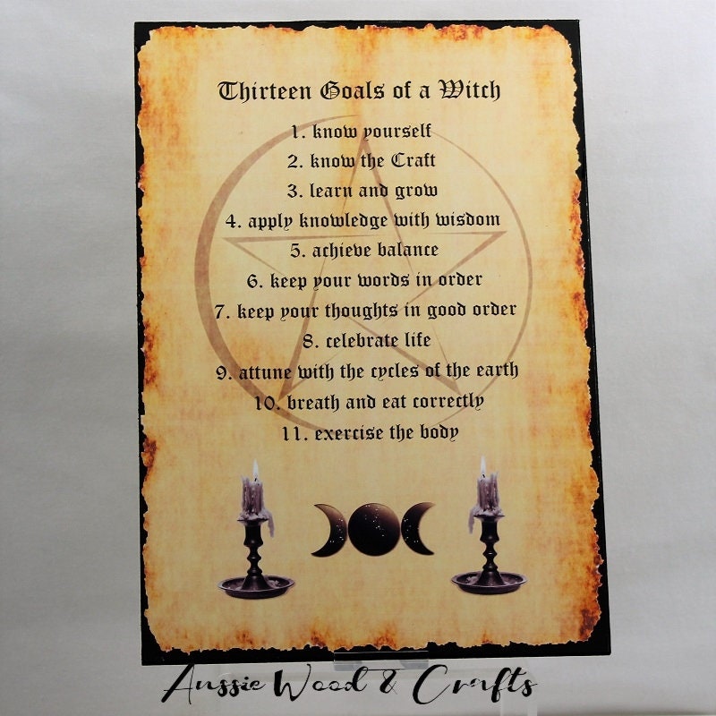 The Witches Creed Wiccan rede Book of Shadows Large Sign | Etsy