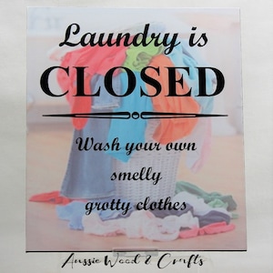 Laundry Closed Laundry Sign Laundry Room Wall Door Plaque | Etsy